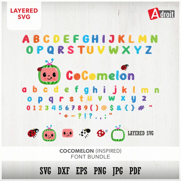 COCOMELON (INSPIRED) FONT BUNDLE - Adroit Design Art