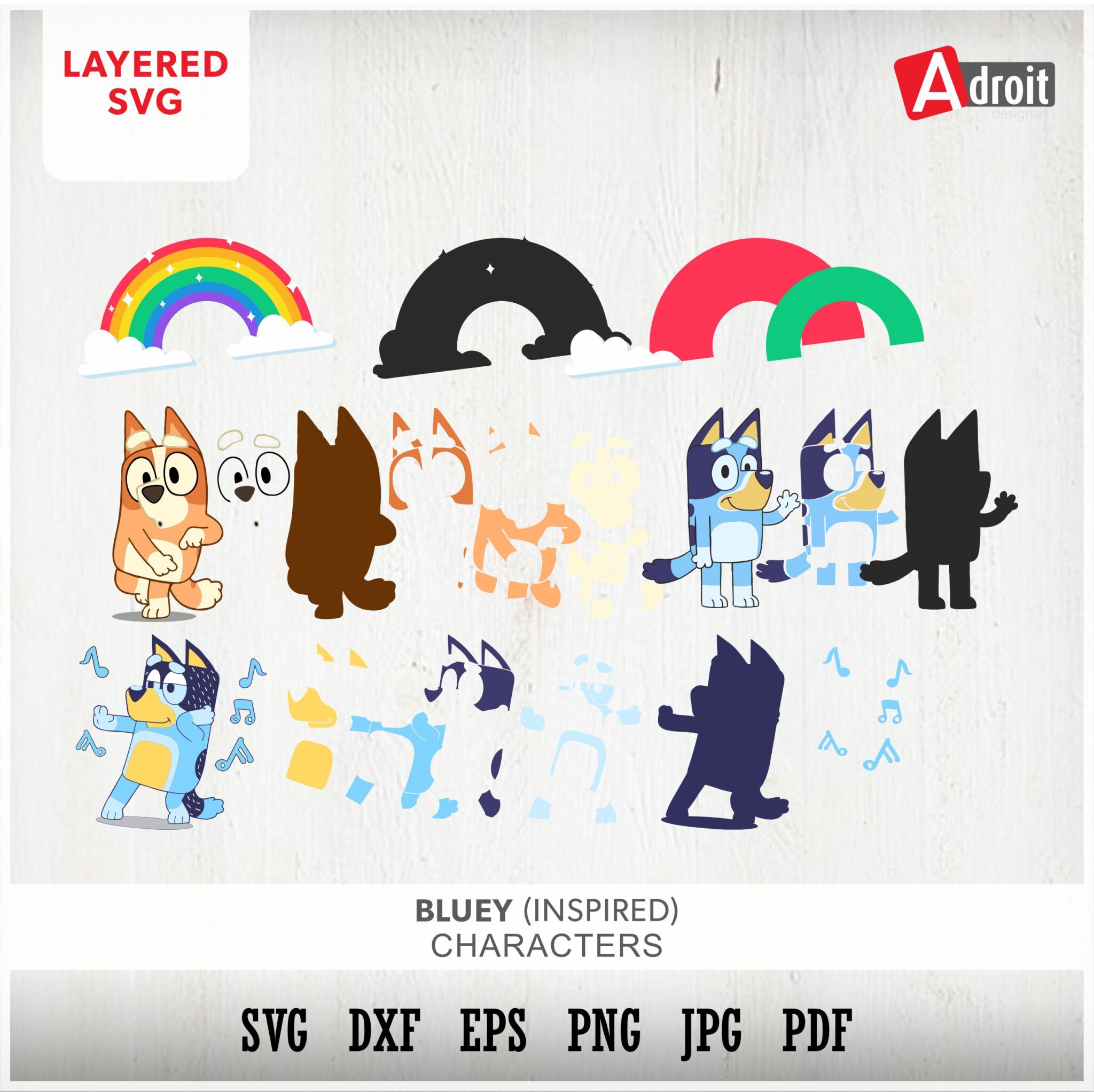 BLUEY (INSPIRED) NUMBERS SVG - Adroit Design Art