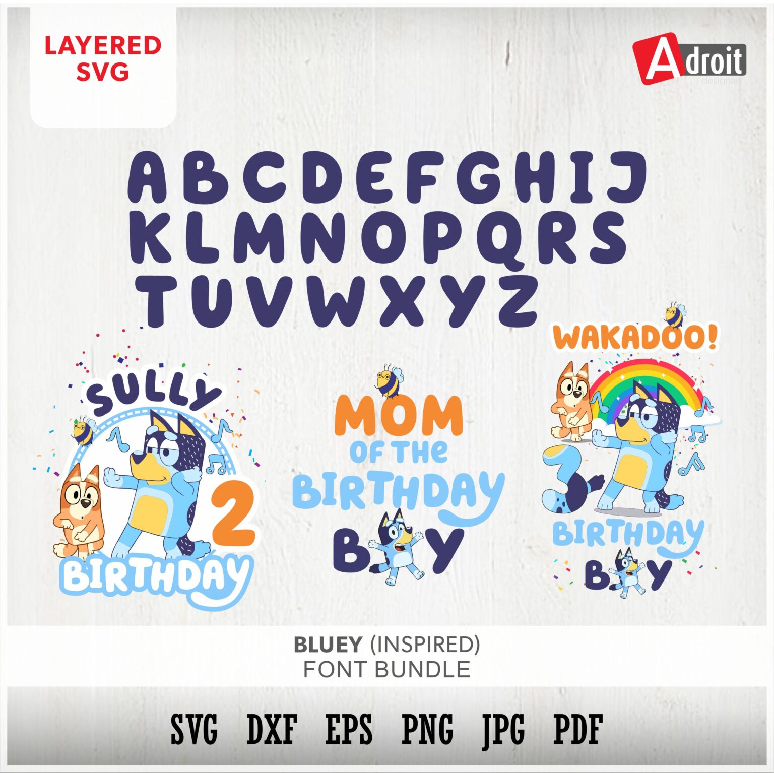 BLUEY (INSPIRED) NUMBERS SVG - Adroit Design Art