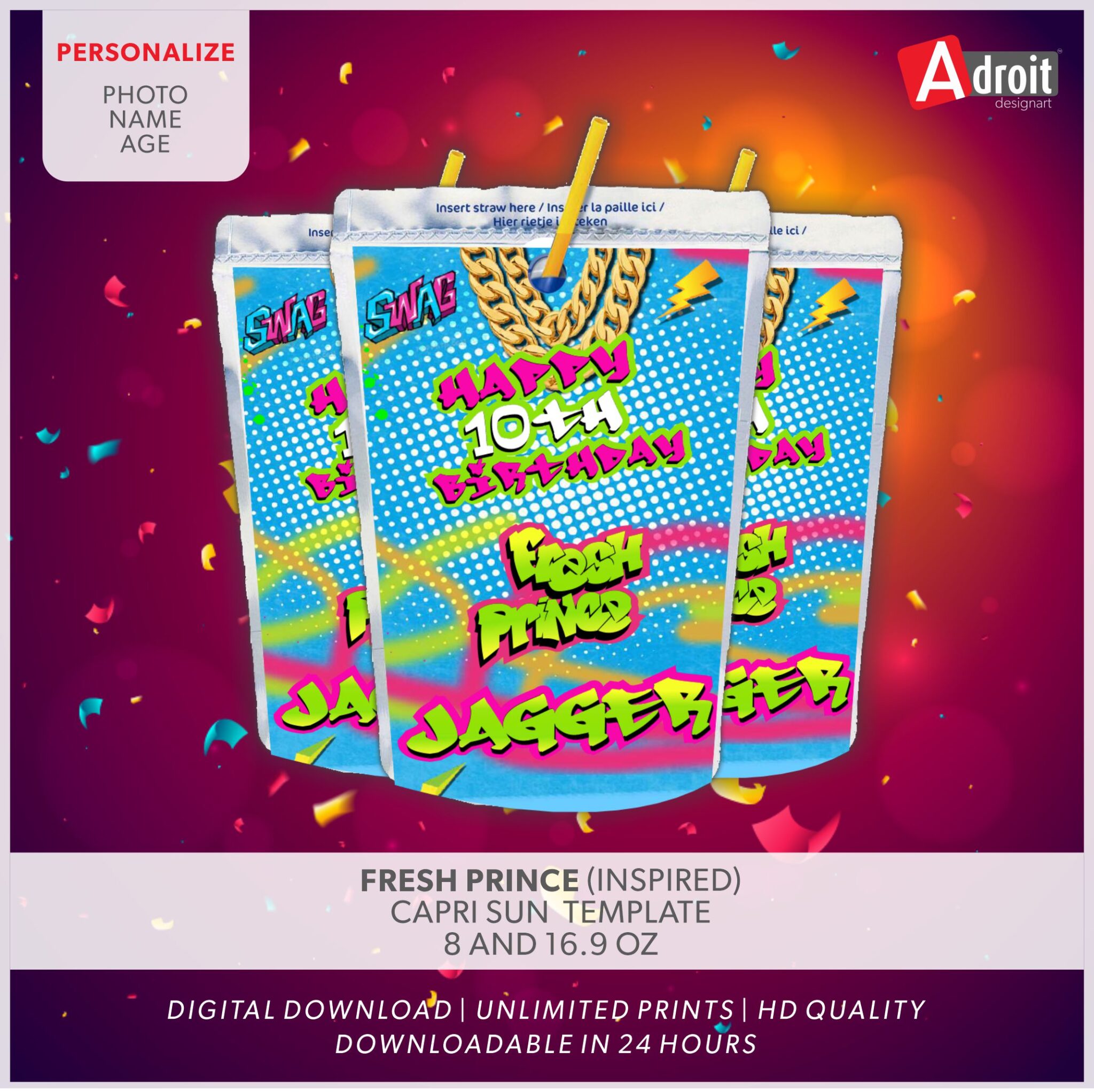 FRESH PRINCE (INSPIRED) CHIPS BAG TEMPLATE - Adroit Design Art