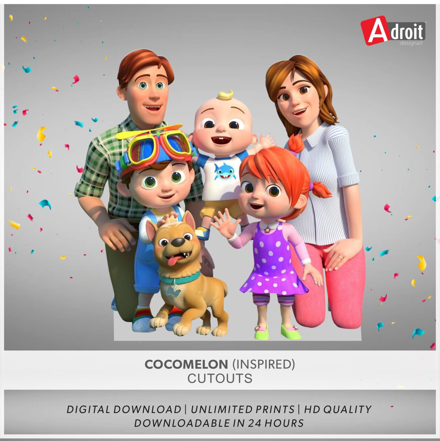 COCOMELON (INSPIRED) PARTY CUTOUTS - Adroit Design Art