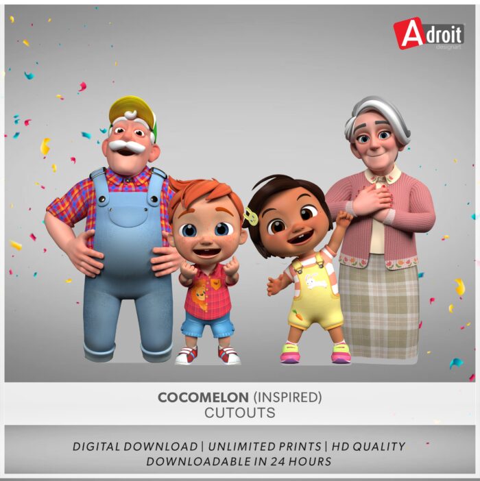 COCOMELON (INSPIRED) PARTY CUTOUTS - Adroit Design Art