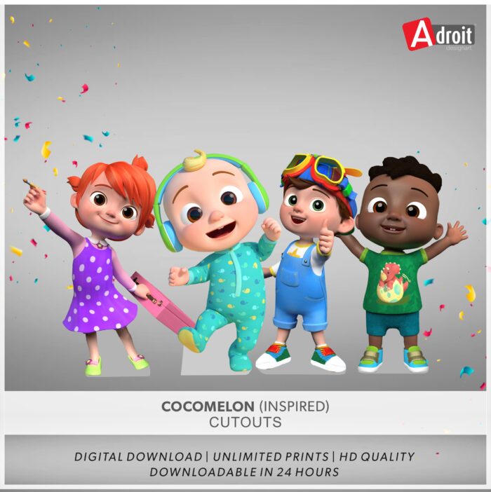 COCOMELON (INSPIRED) PARTY CUTOUTS - Adroit Design Art