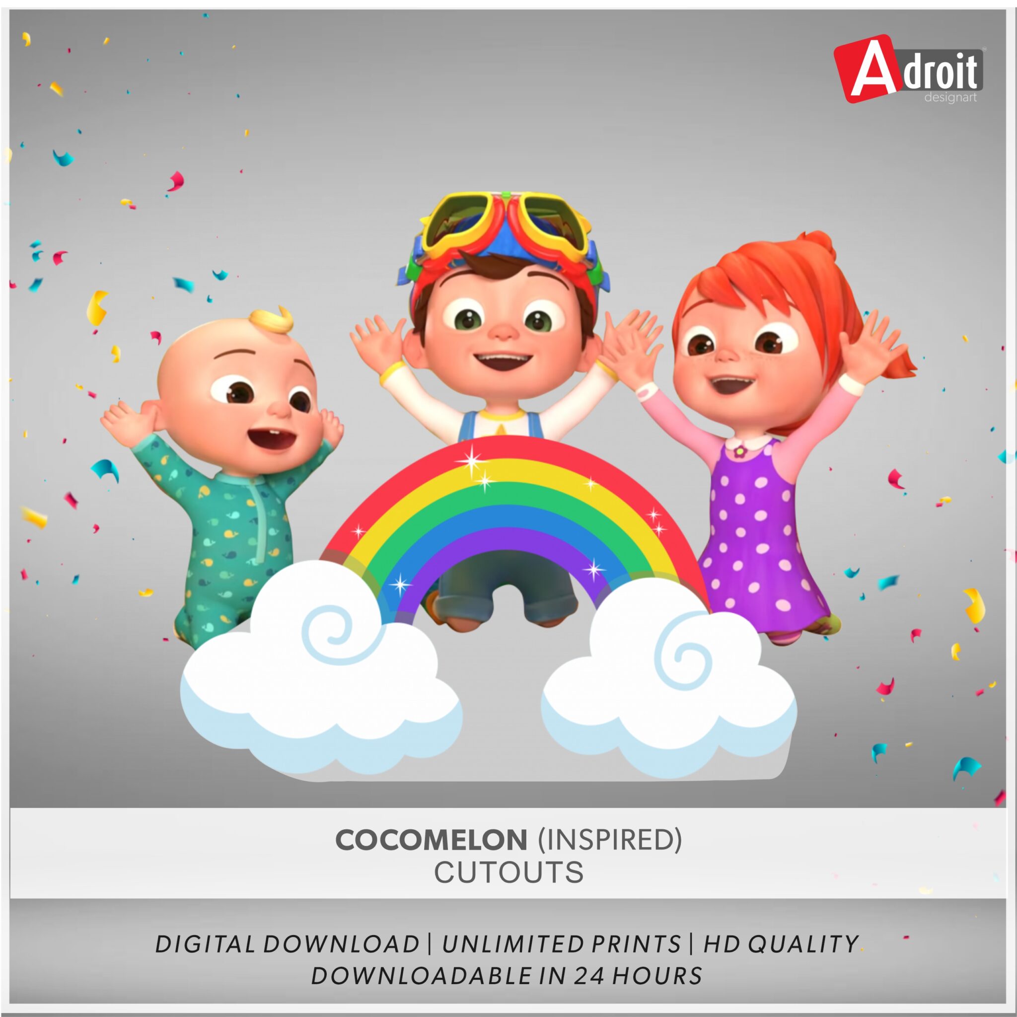COCOMELON (INSPIRED) PARTY CUTOUTS - Adroit Design Art